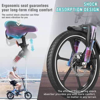 HITWAY BK2 Folding Ebike 250W 36V 7.8Ah 16’’ mini ebike with removable ...